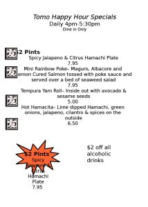 MENU – Tomo Japanese Restaurant