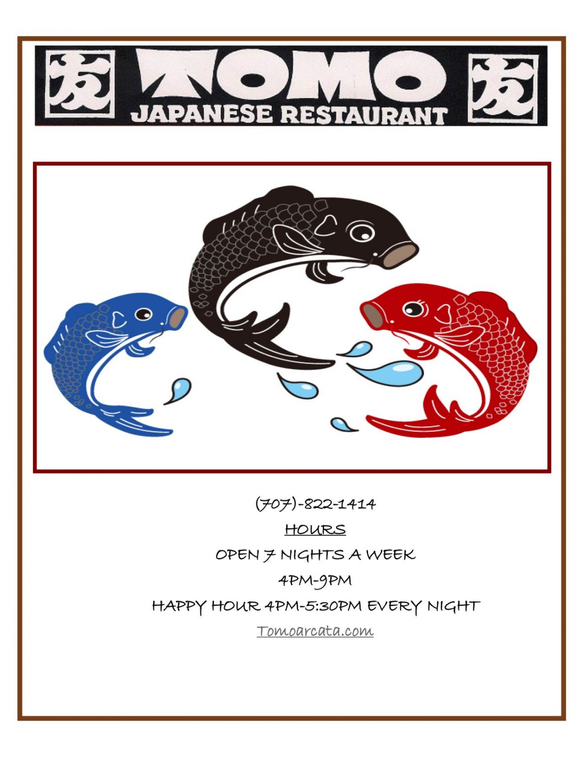 MENU – Tomo Japanese Restaurant